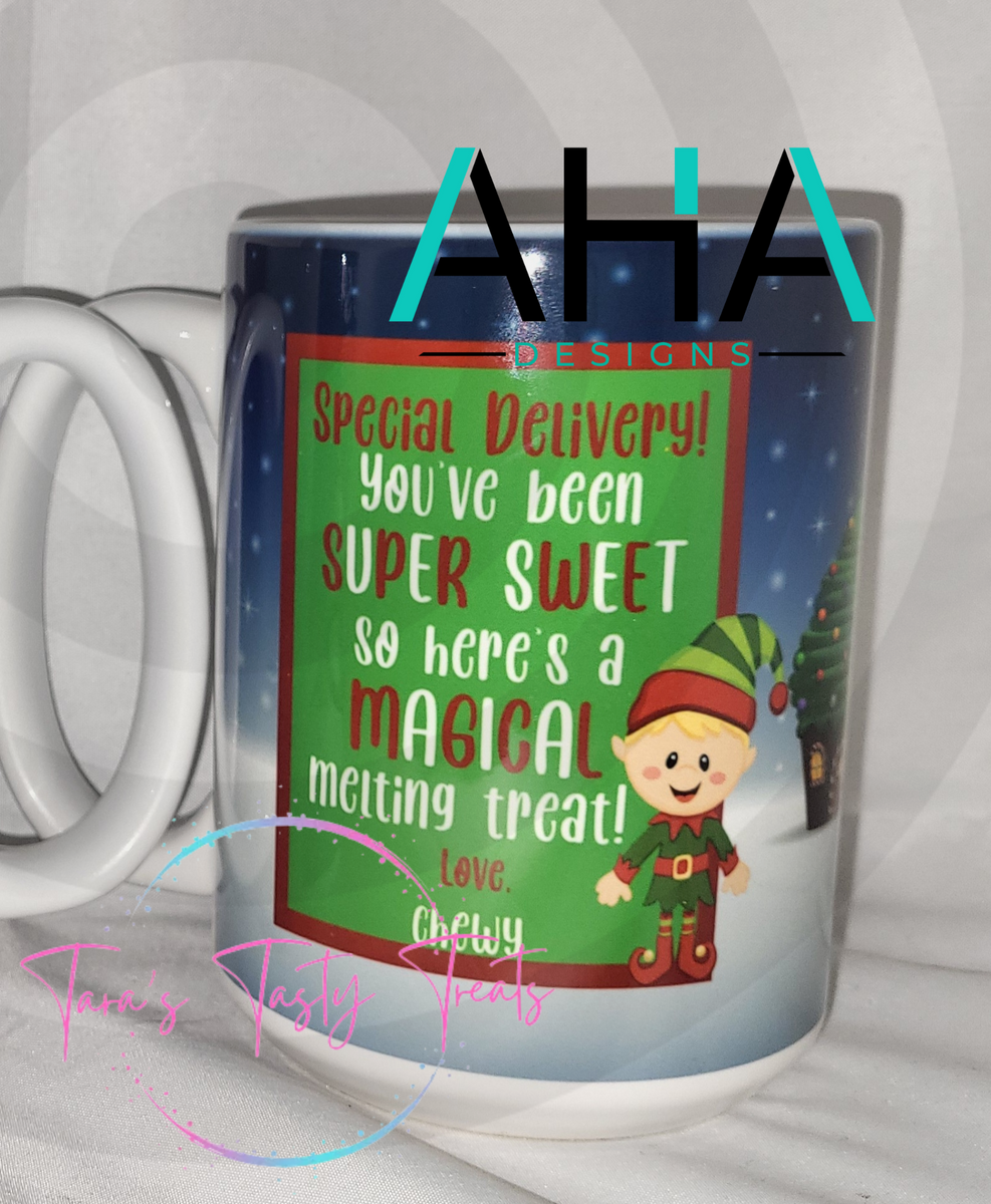 Personalized Elf Mug with or without hot chocolate bomb – AHA Designs LLC